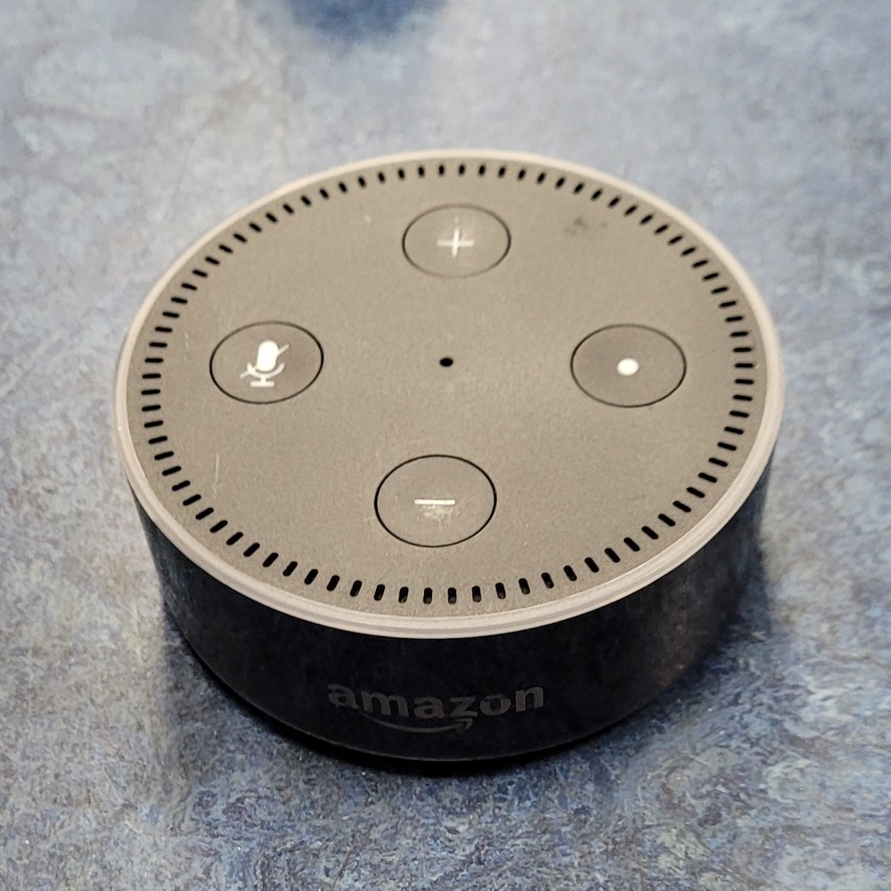 Pre-owned Amazon Dot 2nd gen with plug wall display - Own4Less